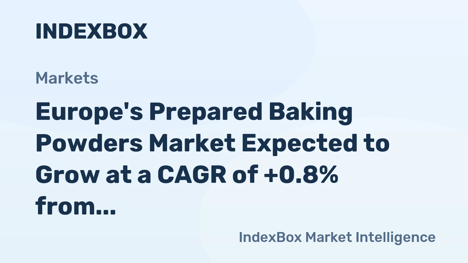 Europe's Prepared Baking Powders Market Expected to Grow at a CAGR of +0.8% from 2024 to 2035, Reaching 103K Tons