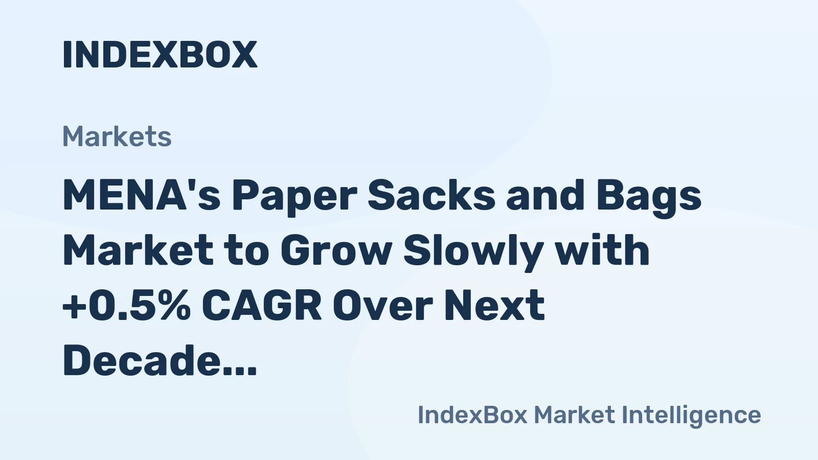 MENA's Paper Sacks and Bags Market to Grow Slowly with +0.5% CAGR Over Next Decade