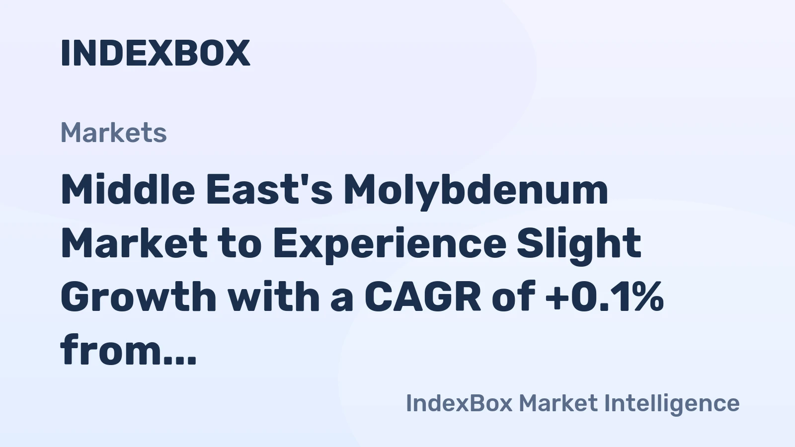 Middle East's Molybdenum Market to Experience Slight Growth with a CAGR of +0.1% from 2024 to 2035