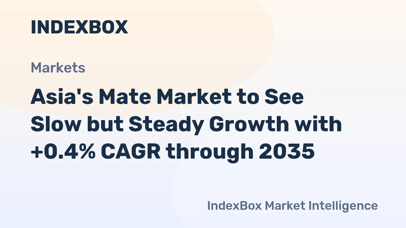 Asia's Mate Market to See Slow but Steady Growth with +0.4% CAGR through 2035