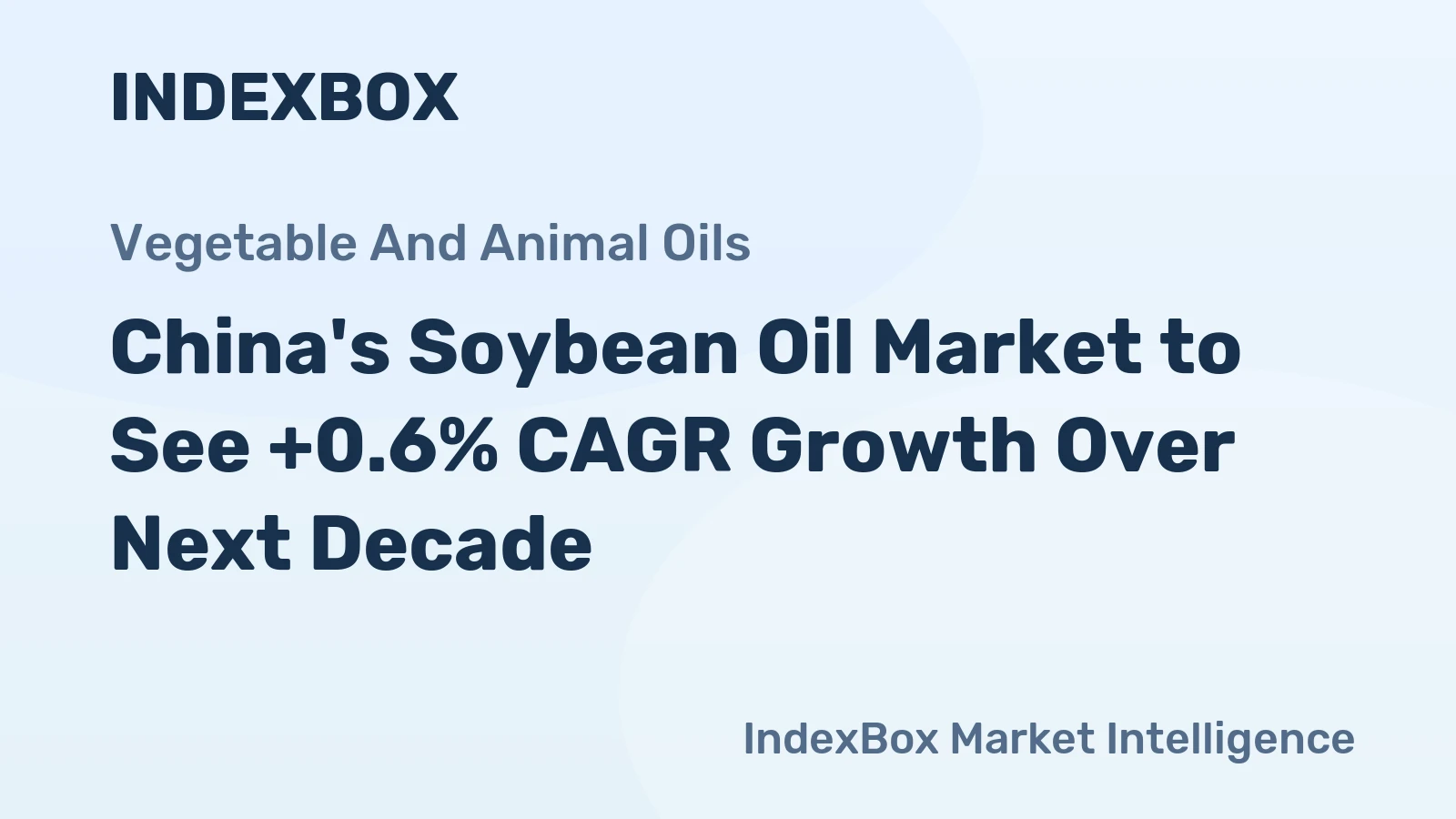 China's Soybean Oil Market to See +0.6% CAGR Growth Over Next Decade