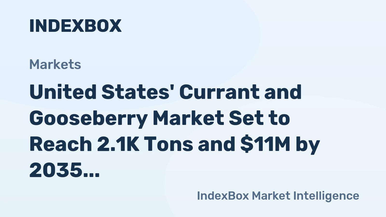 United States' Currant and Gooseberry Market Set to Reach 2.1K Tons and $11M by 2035