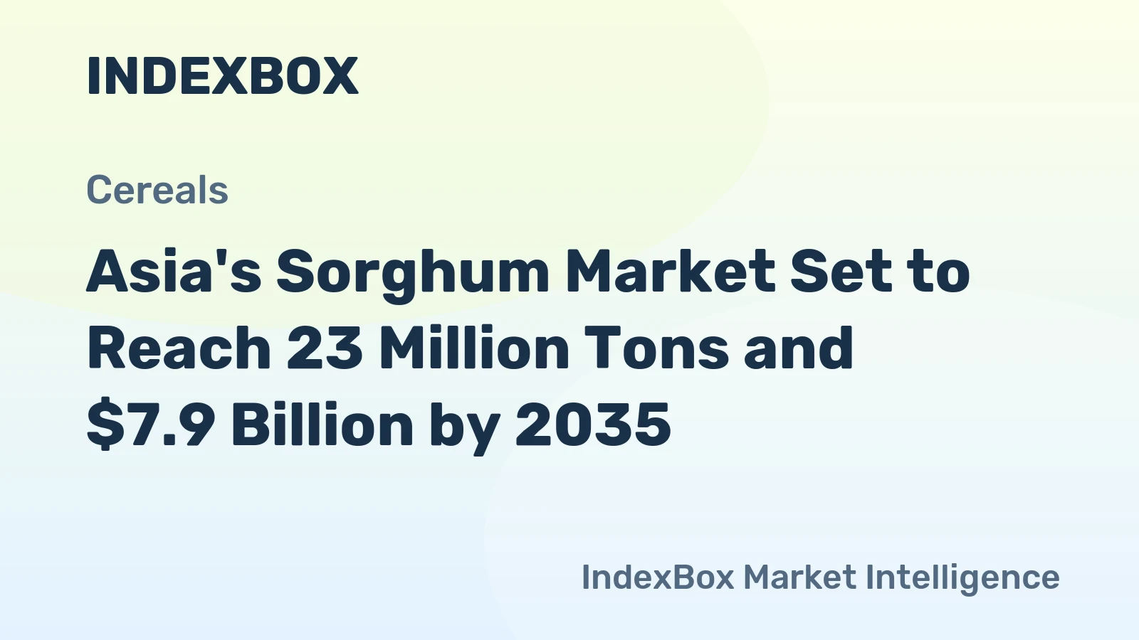 Asia's Sorghum Market Set to Reach 23 Million Tons and $7.9 Billion by 2035