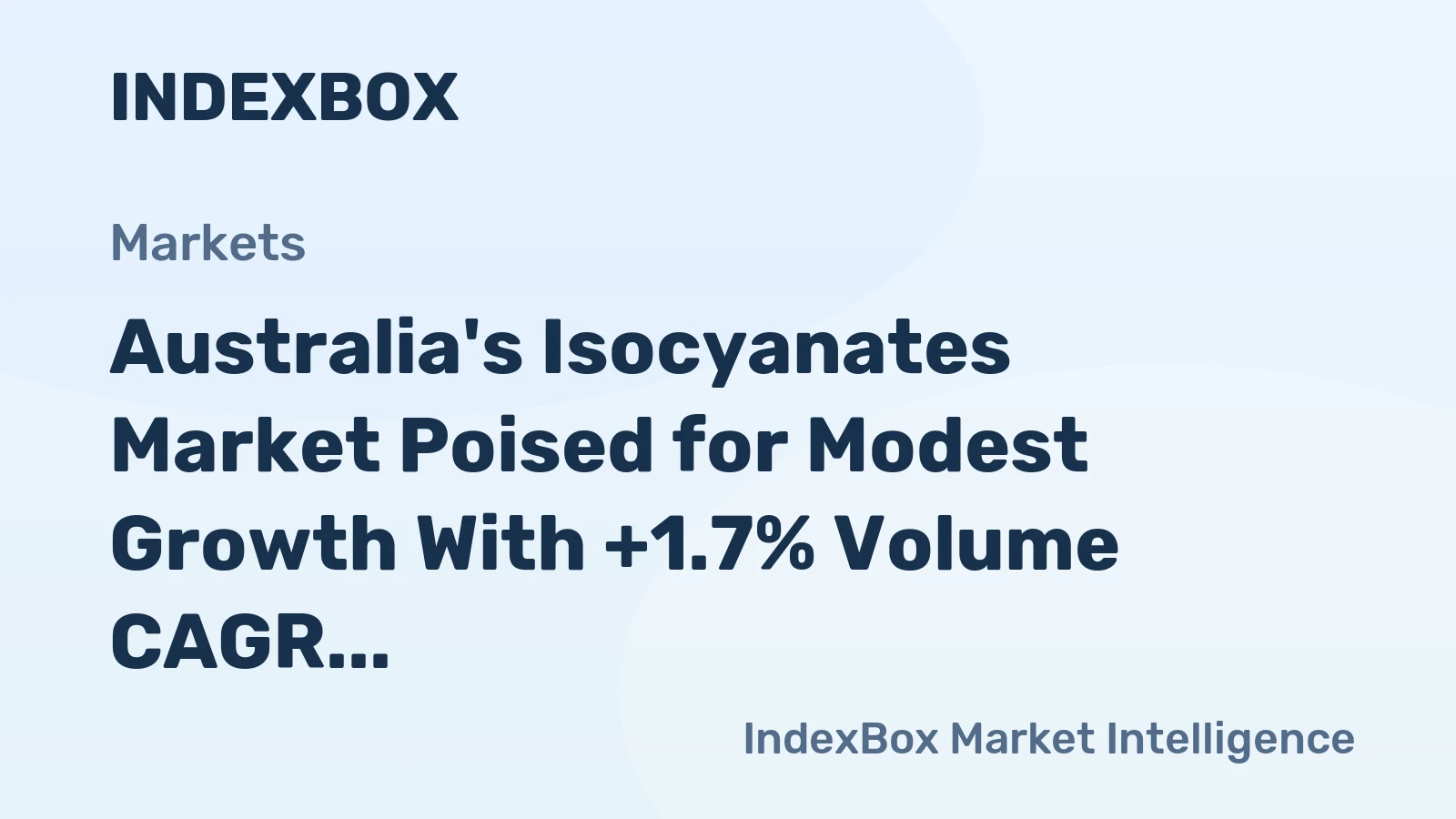 Australia's Isocyanates Market Poised for Modest Growth With +1.7% Volume CAGR Through 2035
