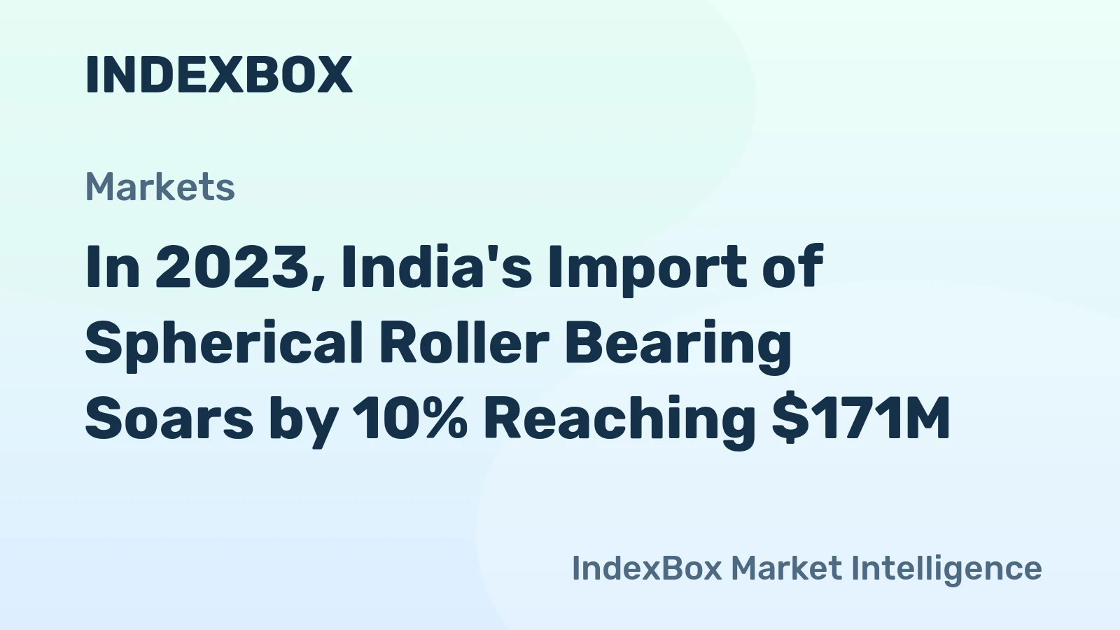 In 2023, India's Import of Spherical Roller Bearing Soars by 10% Reaching $171M