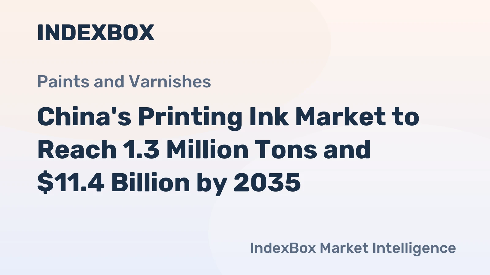 China's Printing Ink Market to Reach 1.3 Million Tons and $11.4 Billion by 2035