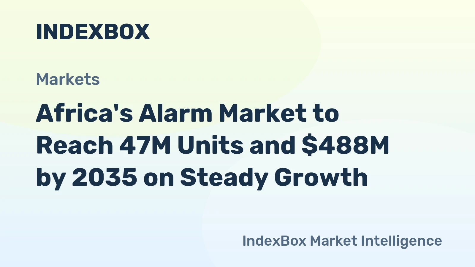 Africa's Alarm Market to Reach 47M Units and $488M by 2035 on Steady Growth