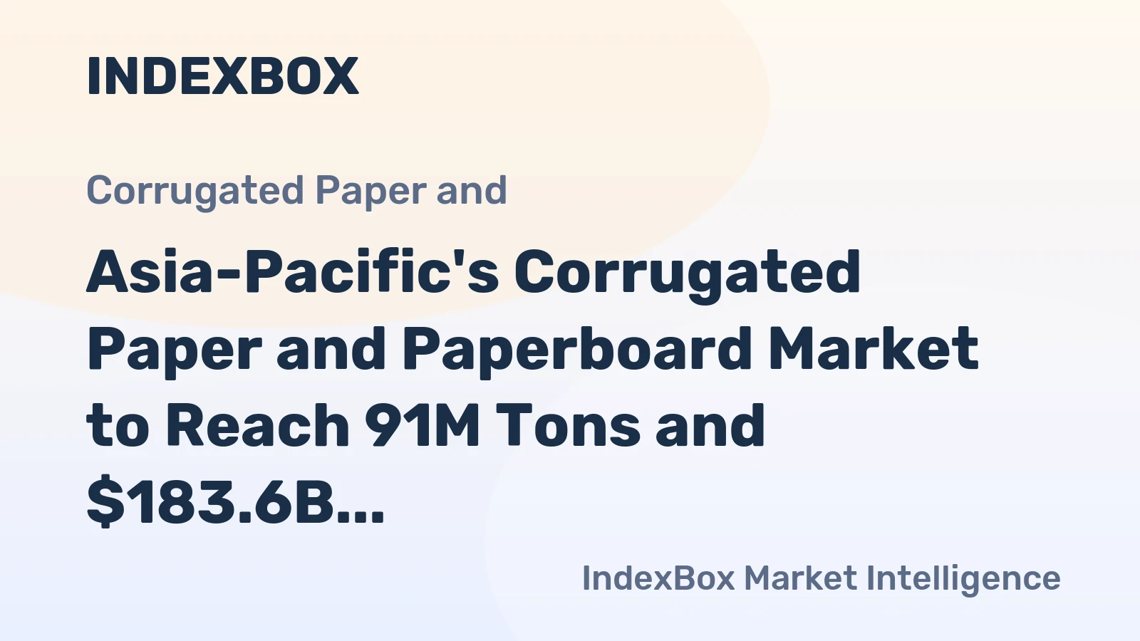 Asia-Pacific's Corrugated Paper and Paperboard Market to Reach 91M Tons and $183.6B by 2035