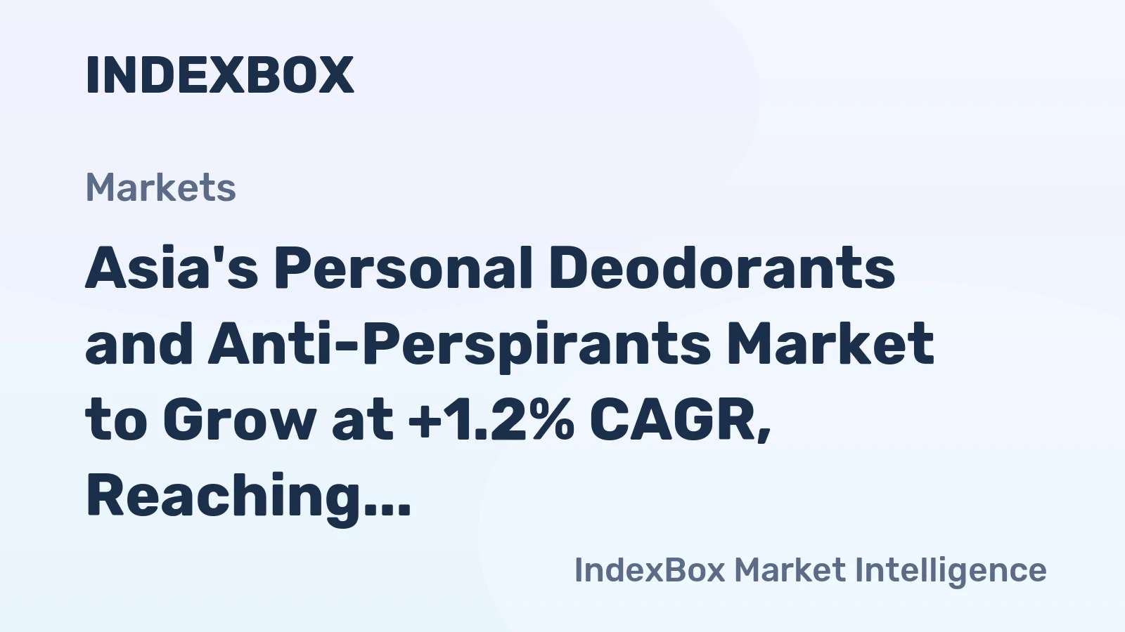 Asia's Personal Deodorants and Anti-Perspirants Market to Grow at +1.2% CAGR, Reaching 1.1M Tons by 2035