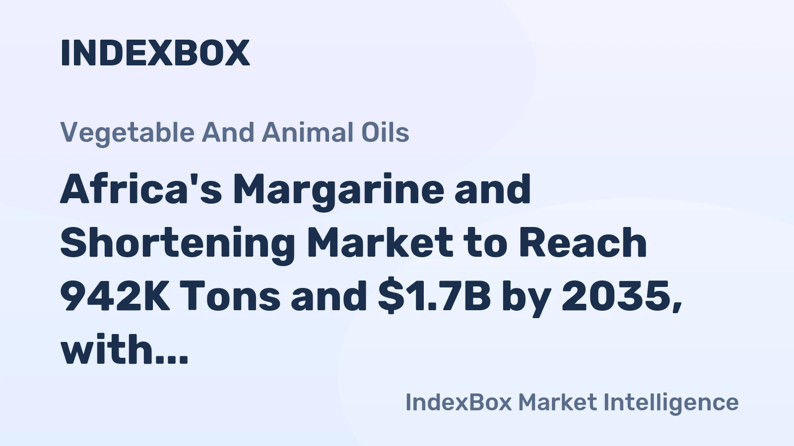 Africa's Margarine and Shortening Market to Reach 942K Tons and $1.7B by 2035, with Slow Growth Forecasted