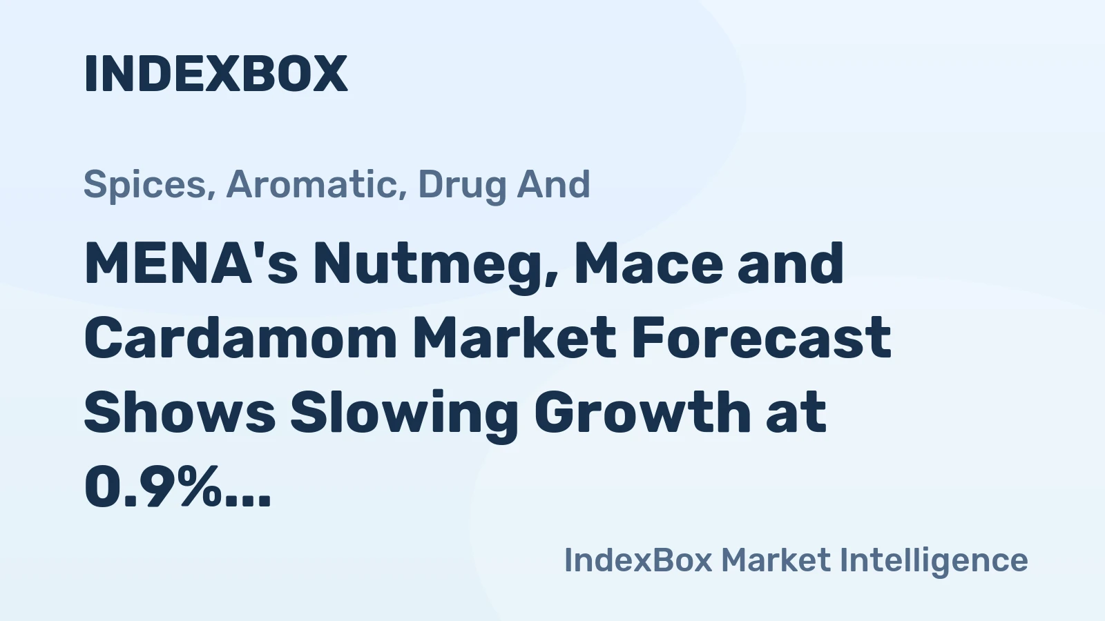 MENA's Nutmeg, Mace and Cardamom Market Forecast Shows Slowing Growth at 0.9% Volume CAGR