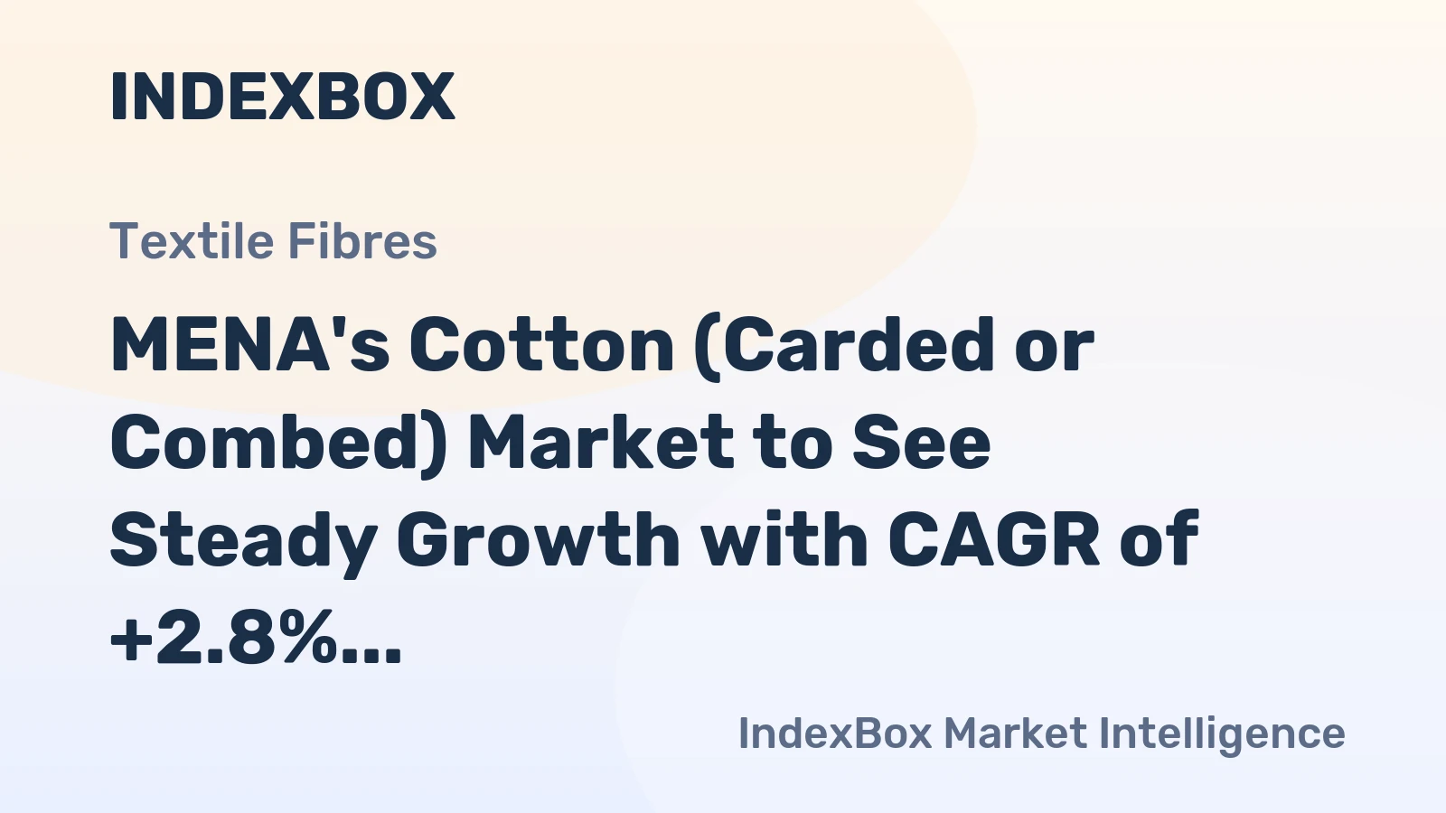 MENA's Cotton (Carded or Combed) Market to See Steady Growth with CAGR of +2.8% from 2024 to 2035