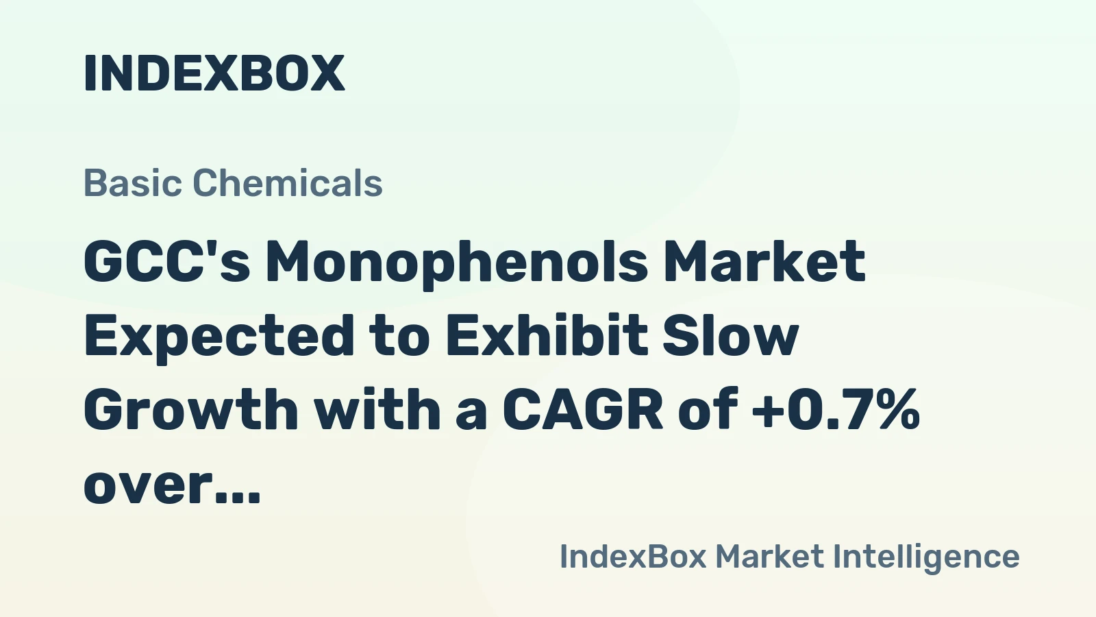 GCC's Monophenols Market Expected to Exhibit Slow Growth with a CAGR of +0.7% over the Next Decade
