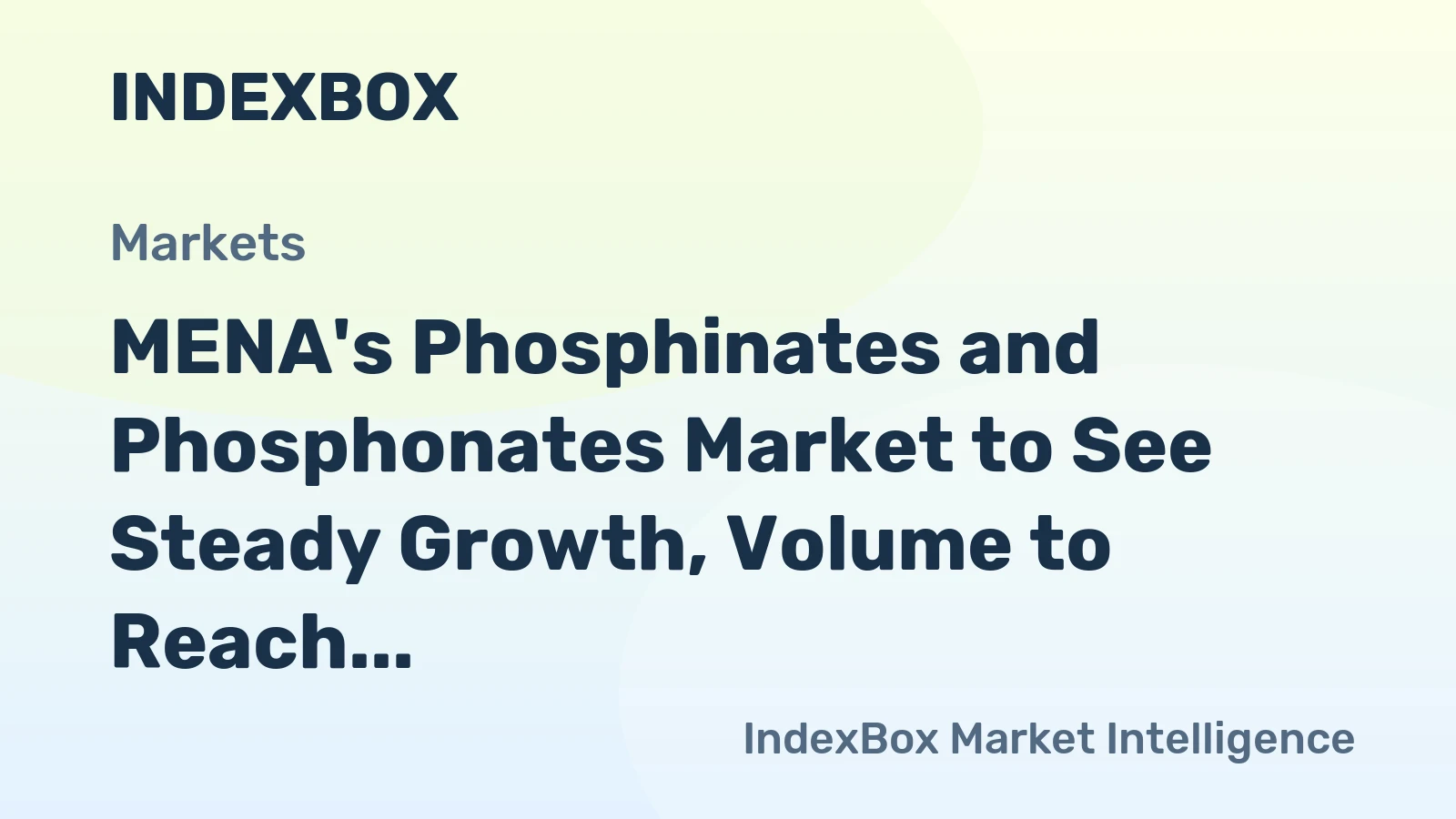 MENA's Phosphinates and Phosphonates Market to See Steady Growth, Volume to Reach 14K Tons and Value to Hit $33M by 2035