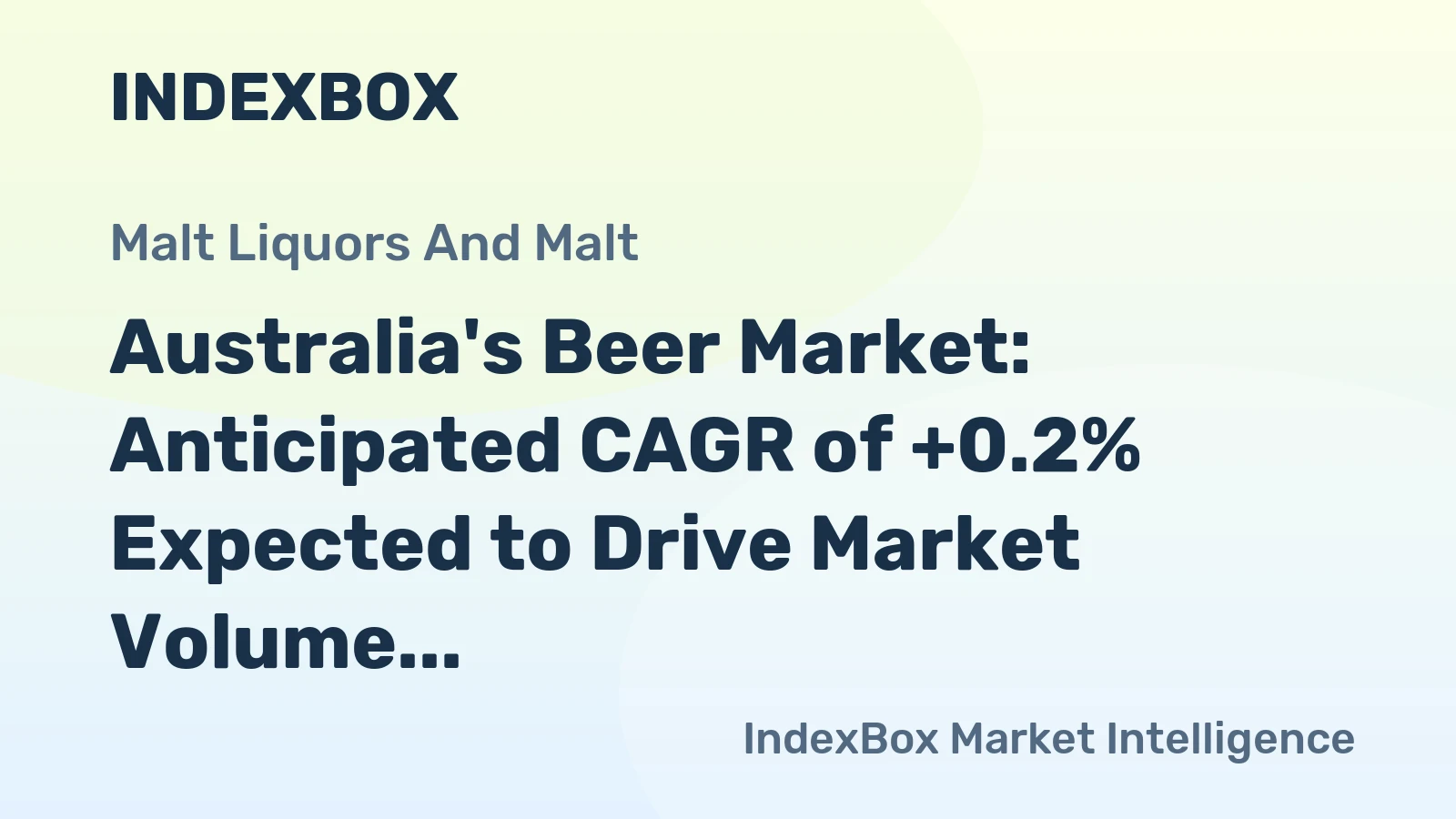 Australia's Beer Market: Anticipated CAGR of +0.2% Expected to Drive Market Volume to 1.9B Litres by 2035