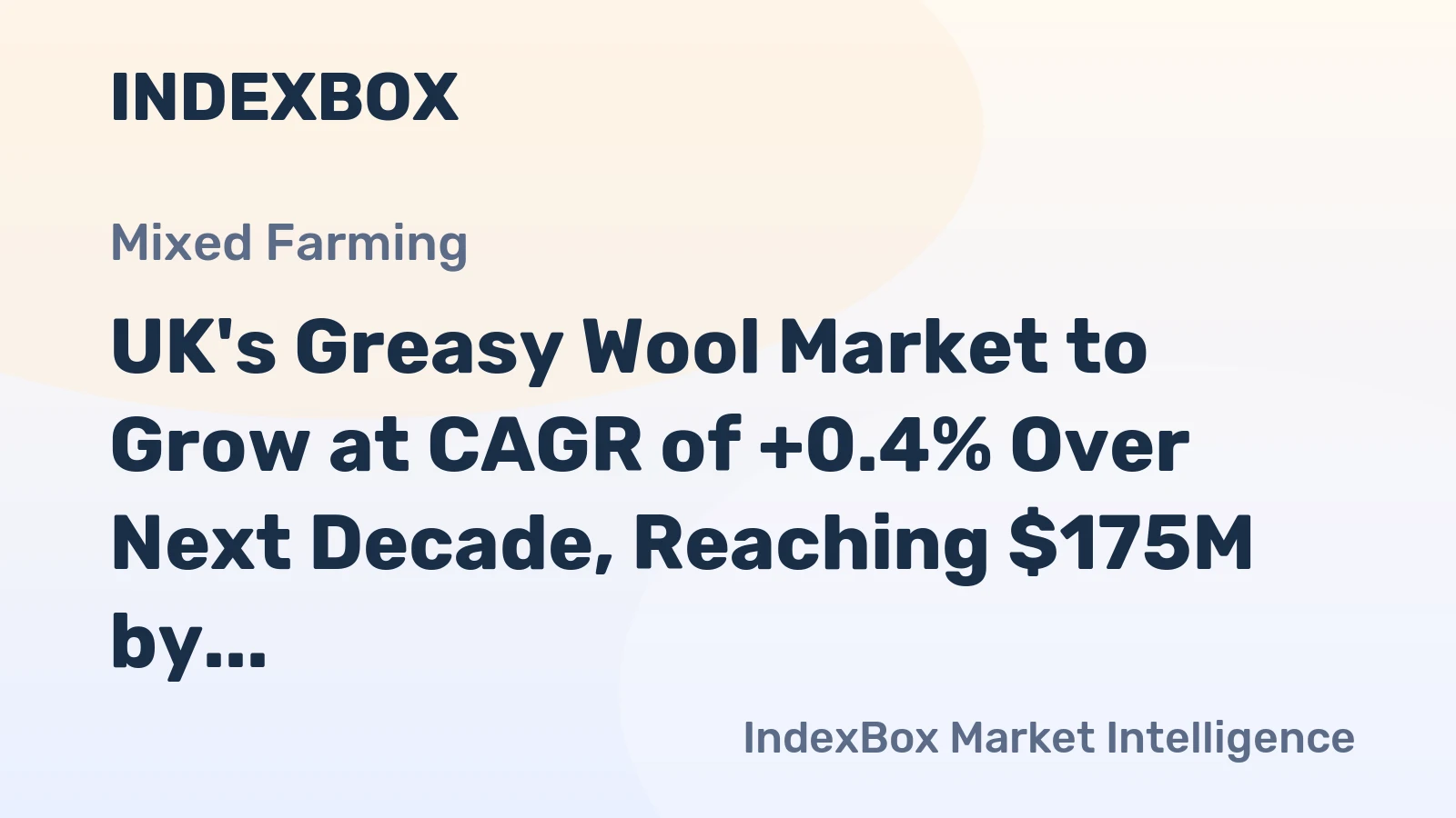 UK's Greasy Wool Market to Grow at CAGR of +0.4% Over Next Decade, Reaching $175M by 2035