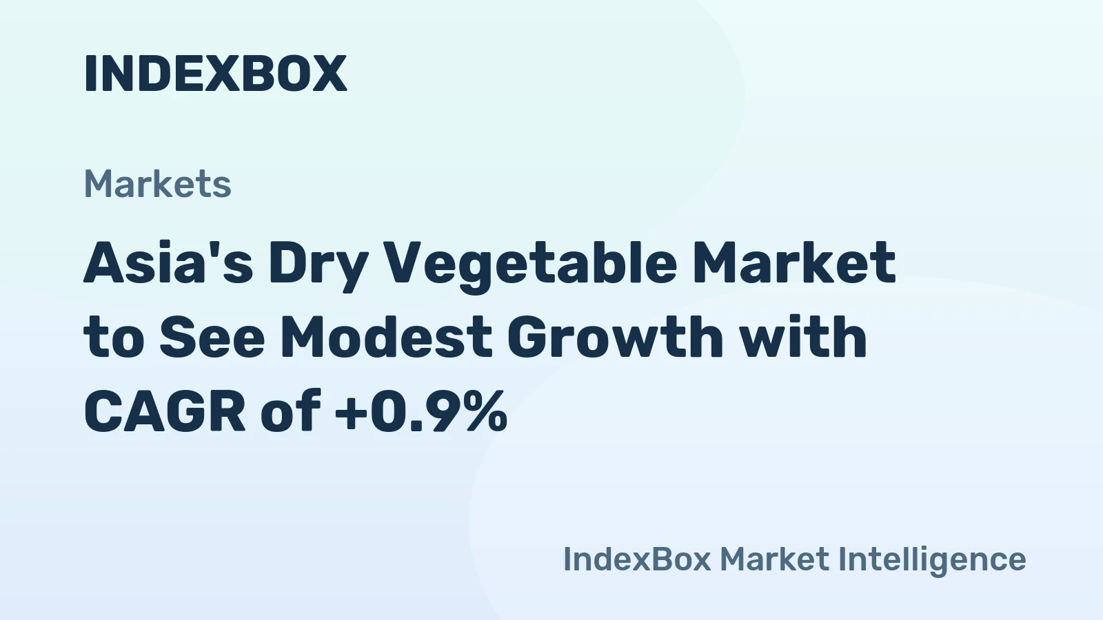 Asia's Dry Vegetable Market to See Modest Growth with CAGR of +0.9%
