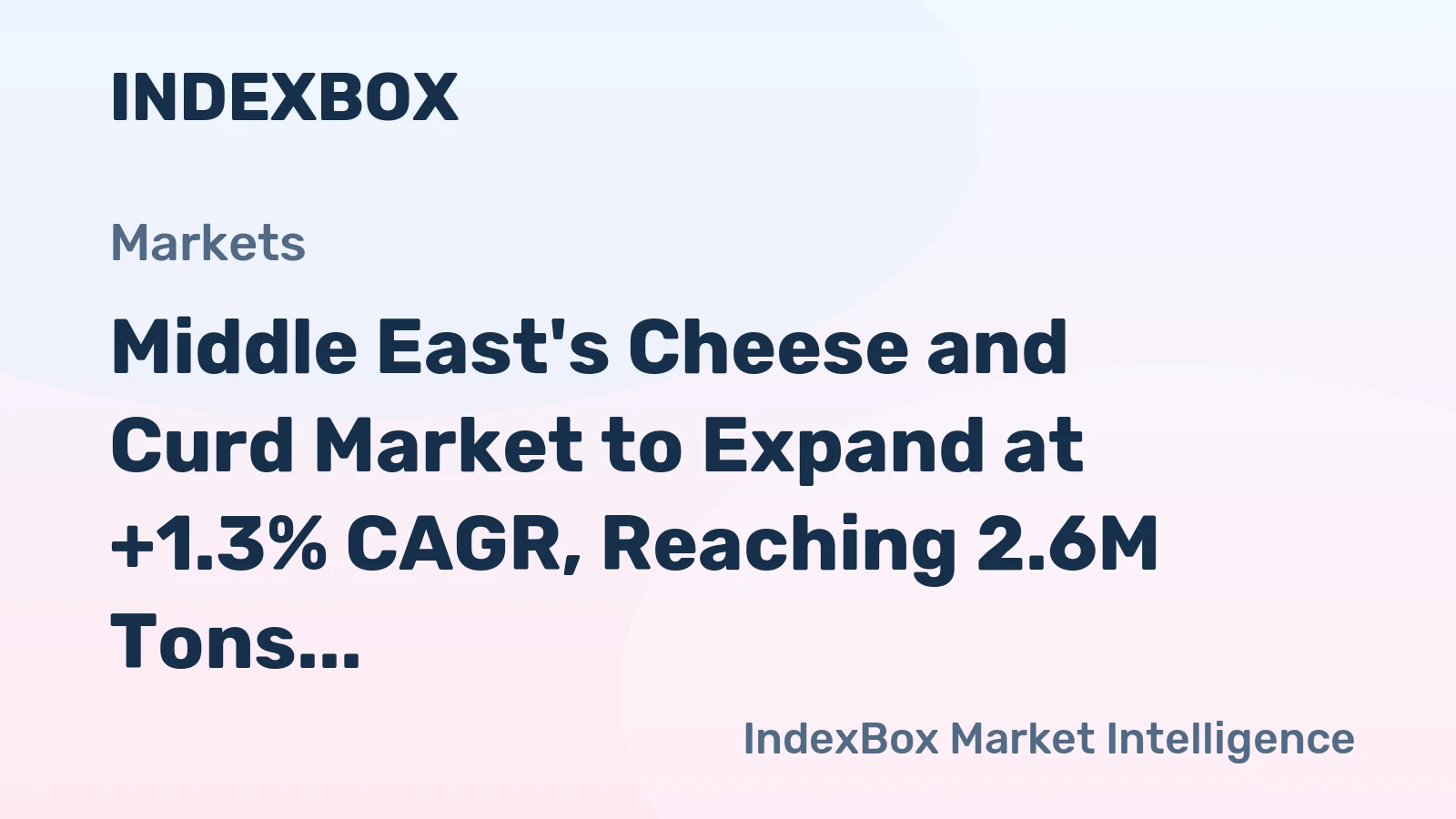 Middle East's Cheese and Curd Market to Expand at +1.3% CAGR, Reaching 2.6M Tons by 2035