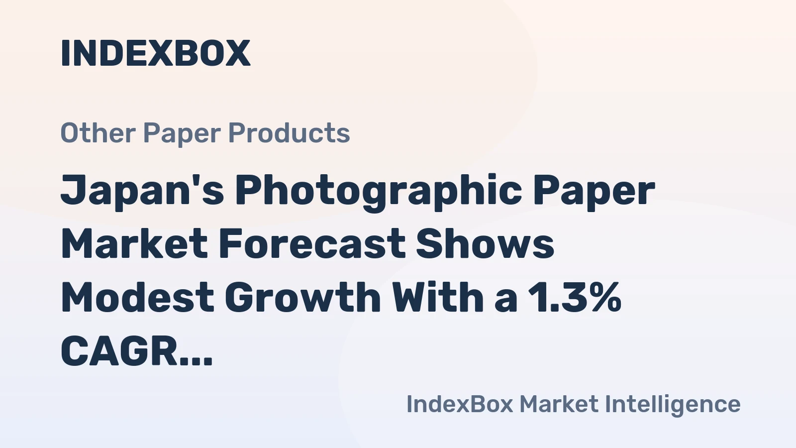 Japan's Photographic Paper Market Forecast Shows Modest Growth With a 1.3% CAGR Through 2035