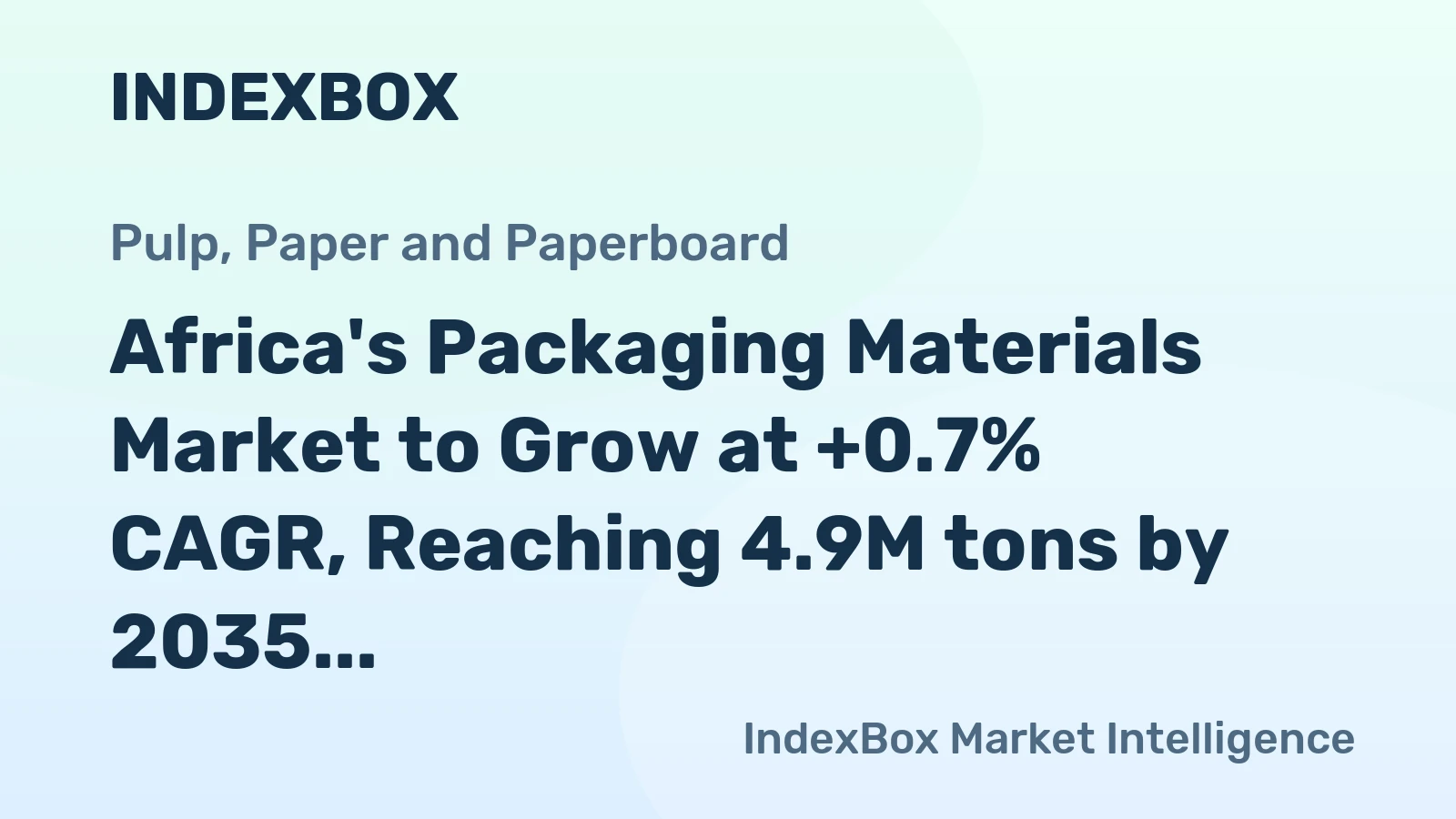 Africa's Packaging Materials Market to Grow at +0.7% CAGR, Reaching 4.9M tons by 2035
