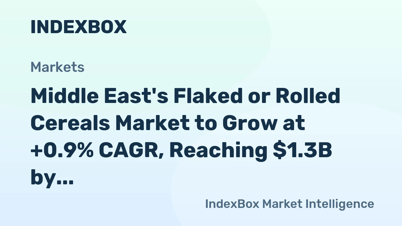 Middle East's Flaked or Rolled Cereals Market to Grow at +0.9% CAGR, Reaching $1.3B by 2035