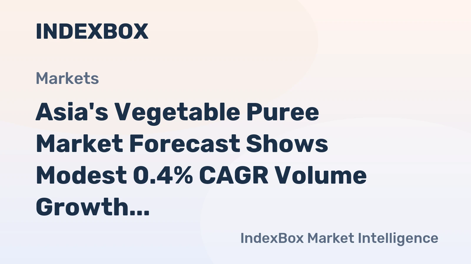 Asia's Vegetable Puree Market Forecast Shows Modest 0.4% CAGR Volume Growth Through 2035