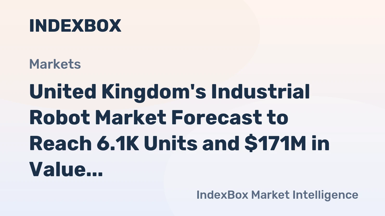United Kingdom's Industrial Robot Market Forecast to Reach 6.1K Units and $171M in Value by 2035