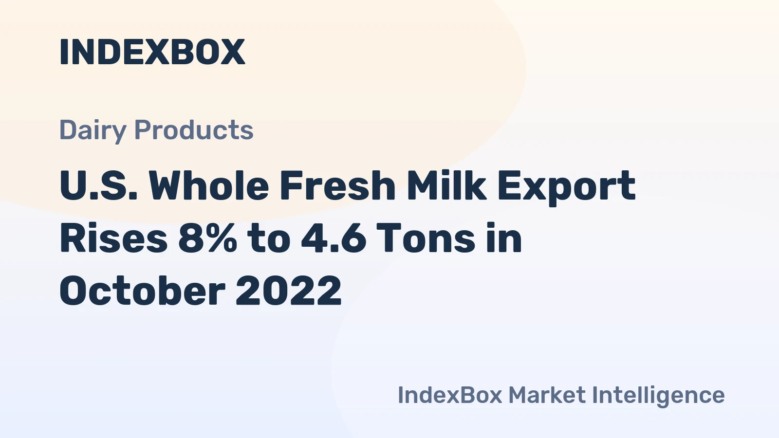 U.S. Whole Fresh Milk Export Rises 8% to 4.6 Tons in October 2022