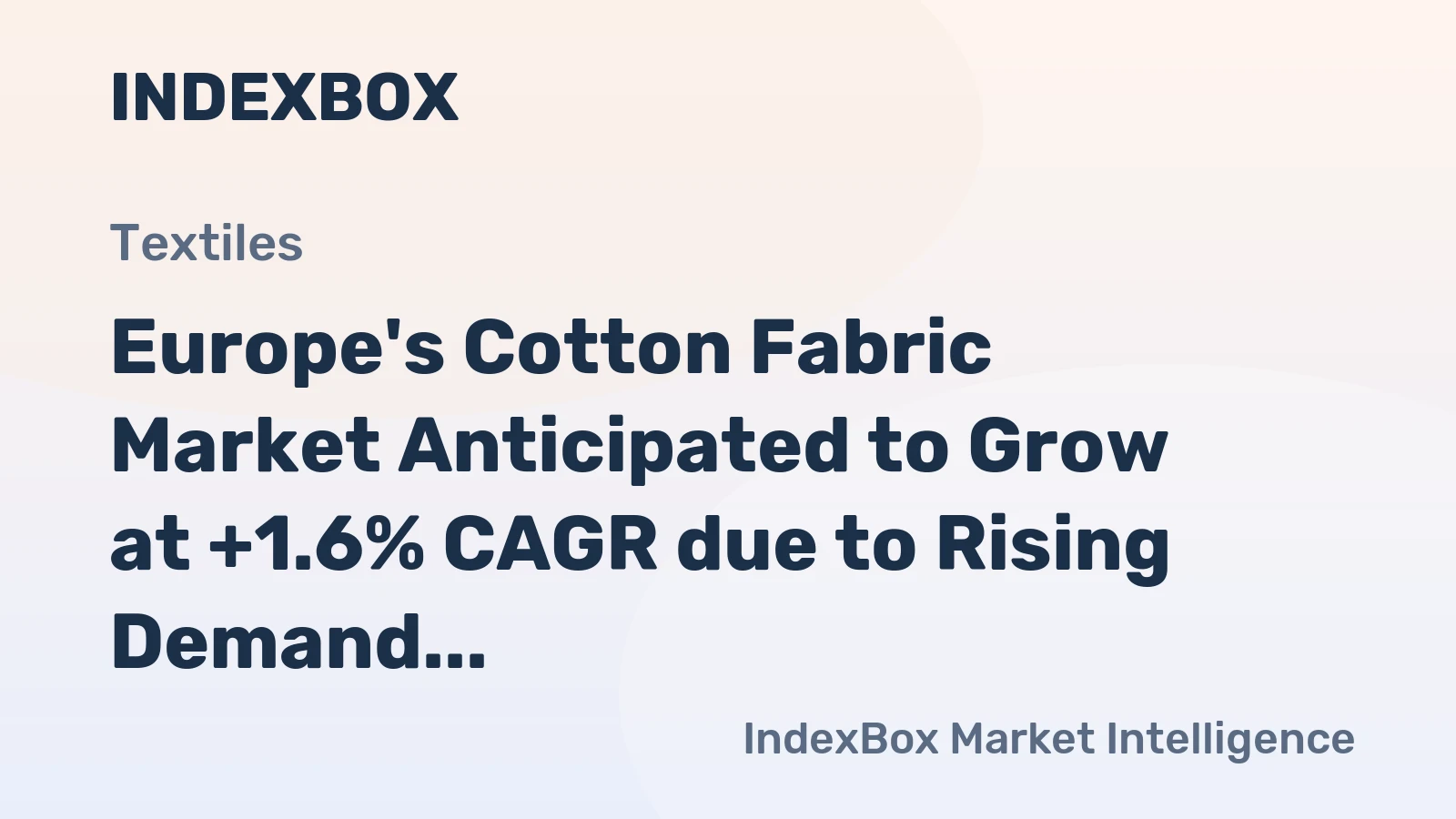 Europe's Cotton Fabric Market Anticipated to Grow at +1.6% CAGR due to Rising Demand