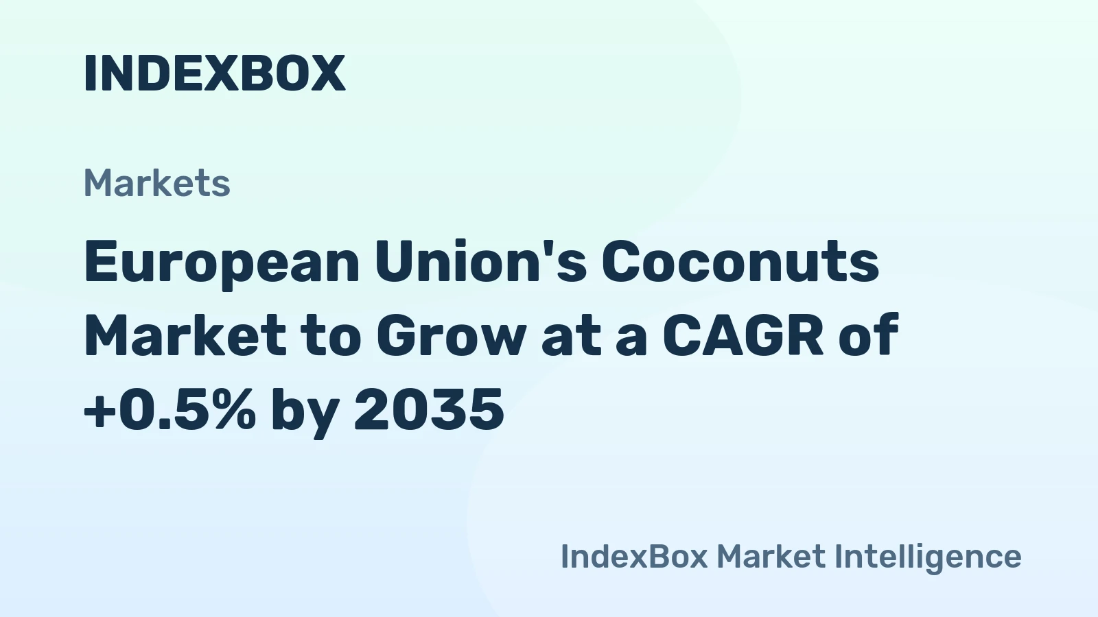 European Union's Coconuts Market to Grow at a CAGR of +0.5% by 2035