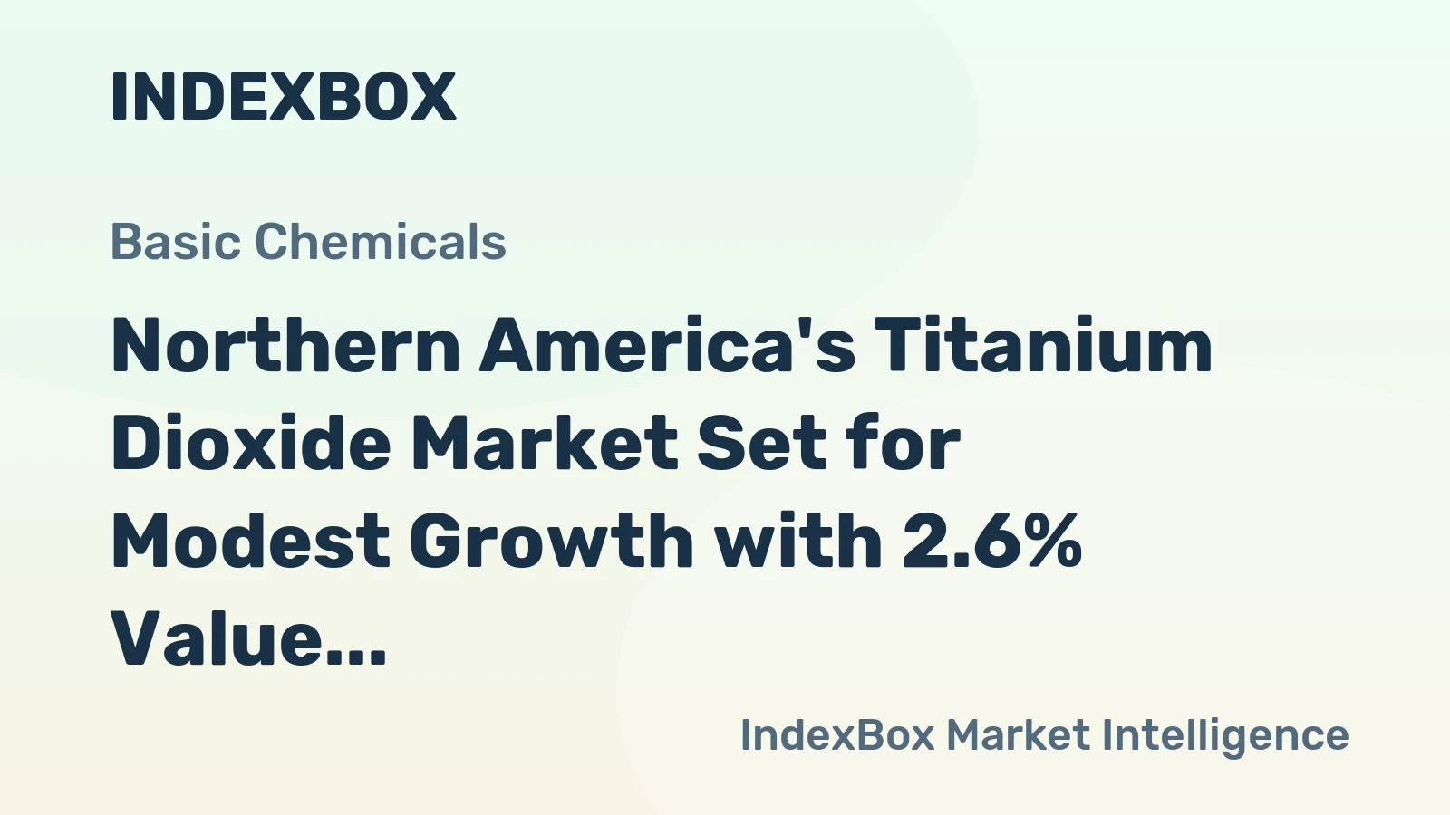Northern America's Titanium Dioxide Market Set for Modest Growth with 2.6% Value CAGR Through 2035