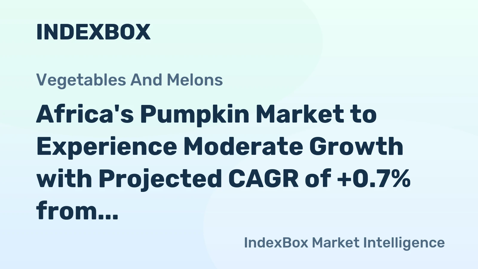 Africa's Pumpkin Market to Experience Moderate Growth with Projected CAGR of +0.7% from 2024 to 2035