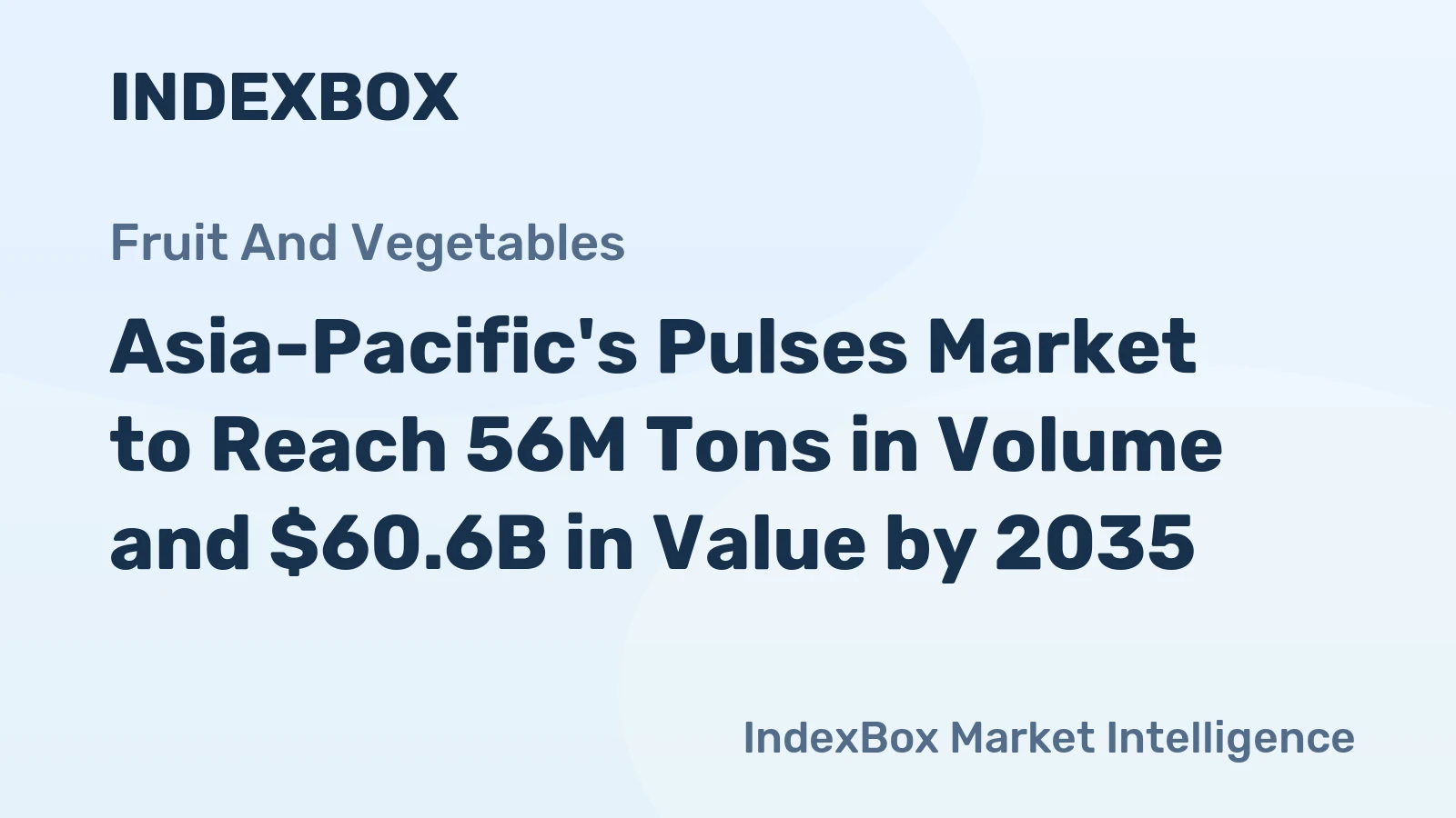 Asia-Pacific's Pulses Market to Reach 56M Tons in Volume and $60.6B in Value by 2035