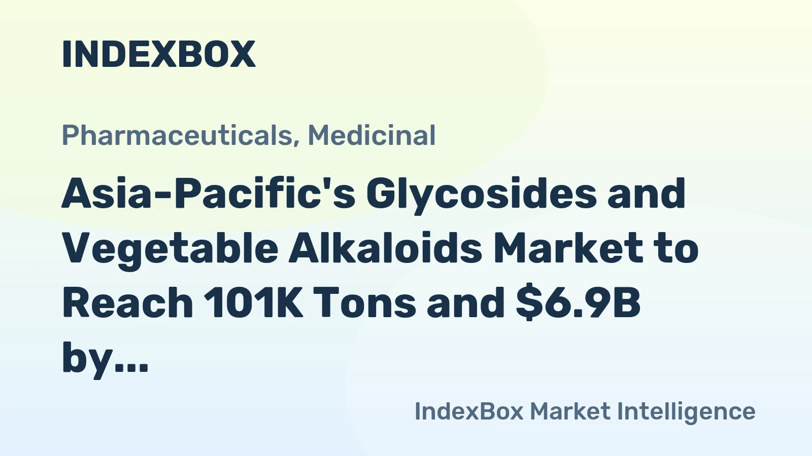 Asia-Pacific's Glycosides and Vegetable Alkaloids Market to Reach 101K Tons and $6.9B by 2035