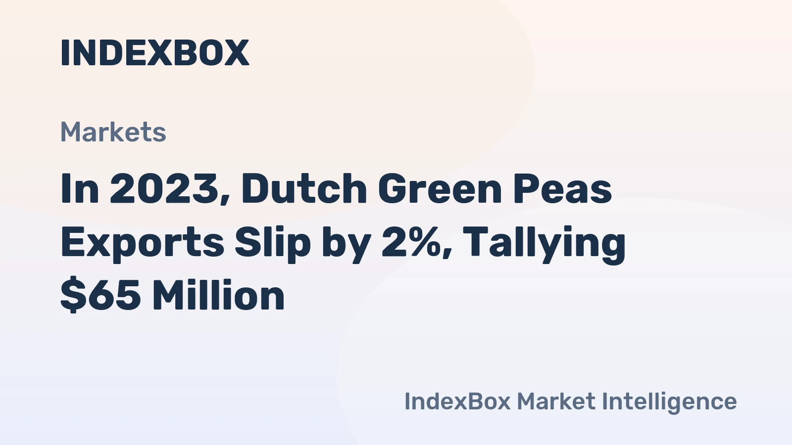 In 2023, Dutch Green Peas Exports Slip by 2%, Tallying $65 Million