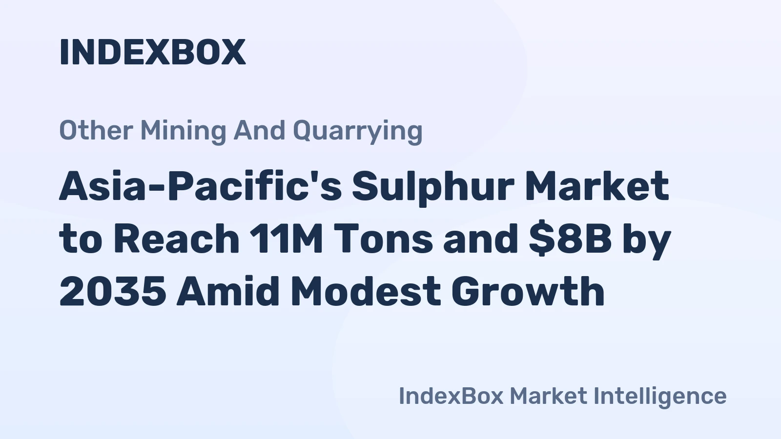 Asia-Pacific's Sulphur Market to Reach 11M Tons and $8B by 2035 Amid Modest Growth