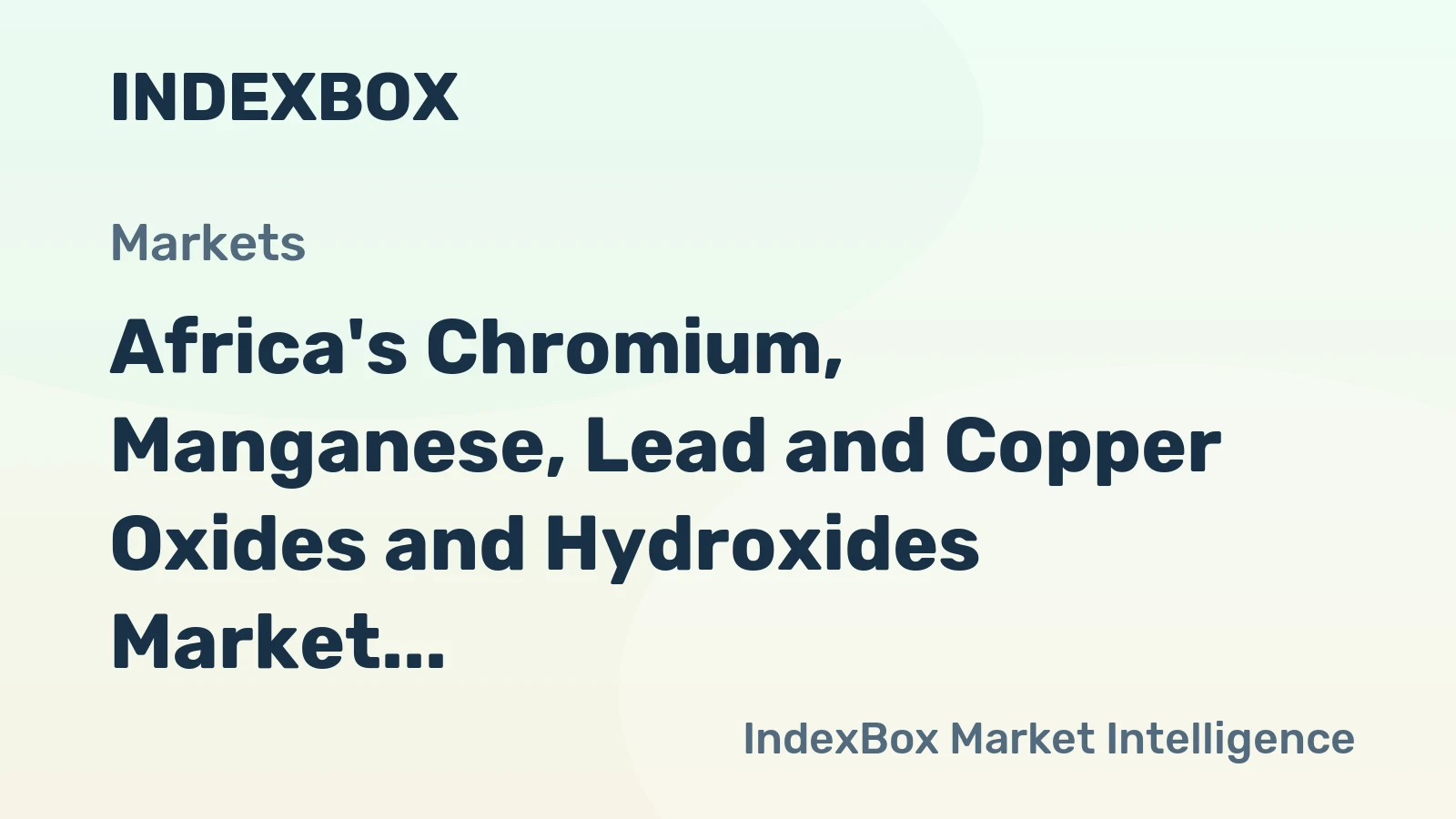 Africa's Chromium, Manganese, Lead and Copper Oxides and Hydroxides Market Forecast to Grow at a 2.3% CAGR Through 2035
