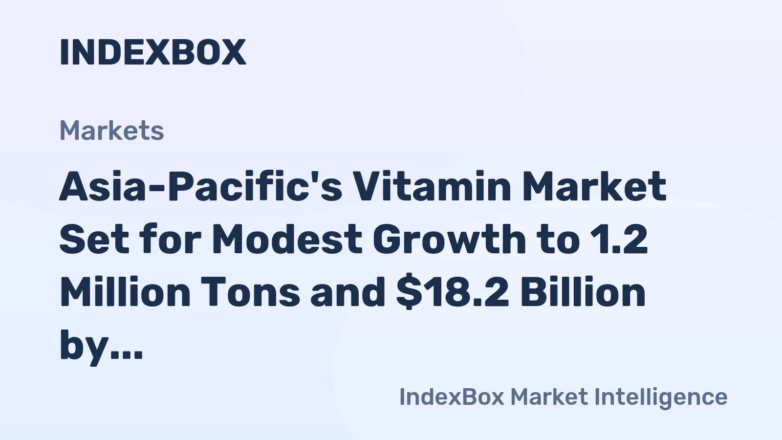 Asia-Pacific's Vitamin Market Set for Modest Growth to 1.2 Million Tons and $18.2 Billion by 2035