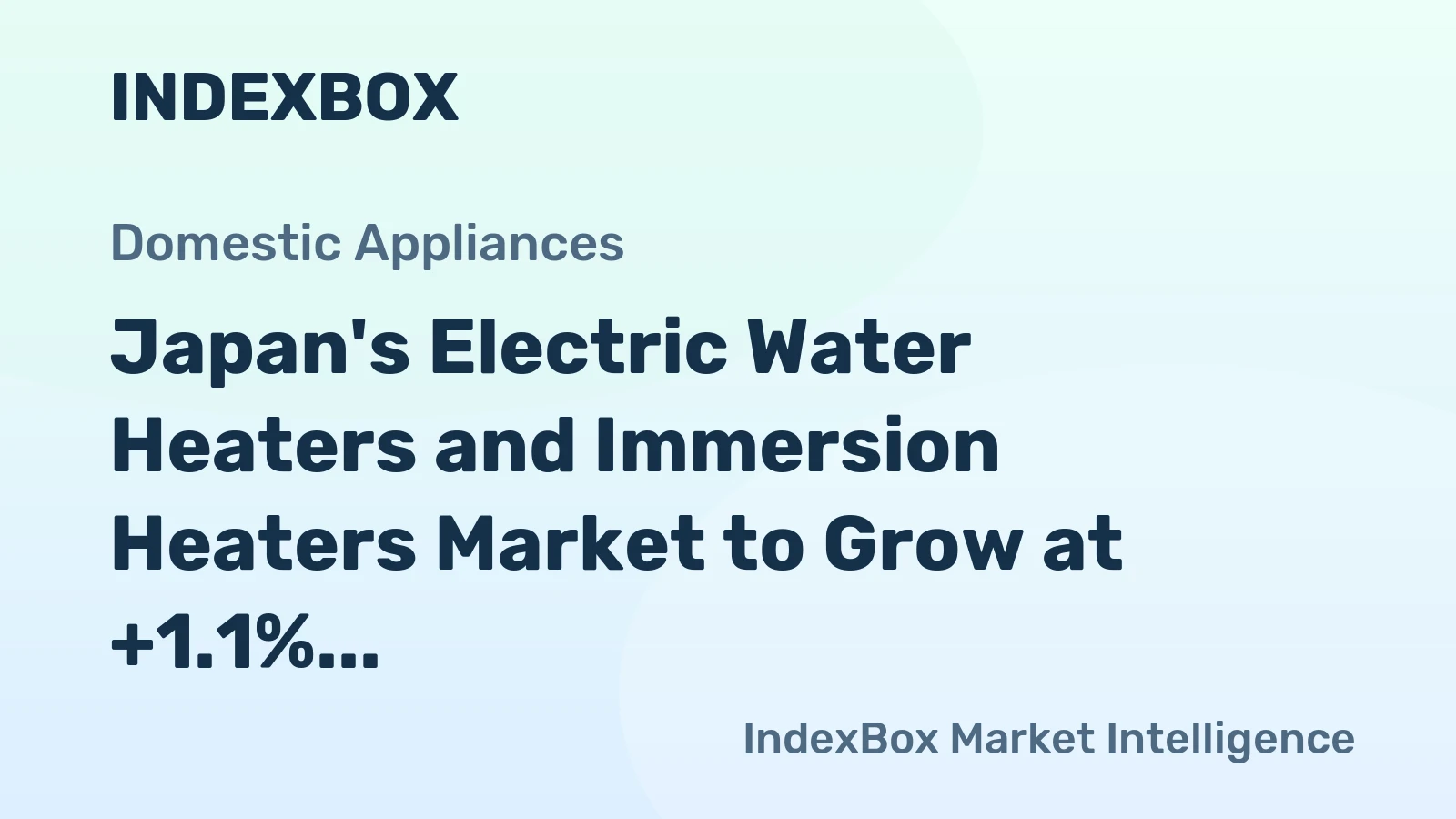 Japan's Electric Water Heaters and Immersion Heaters Market to Grow at +1.1% CAGR, Reaching 1M Units by 2035