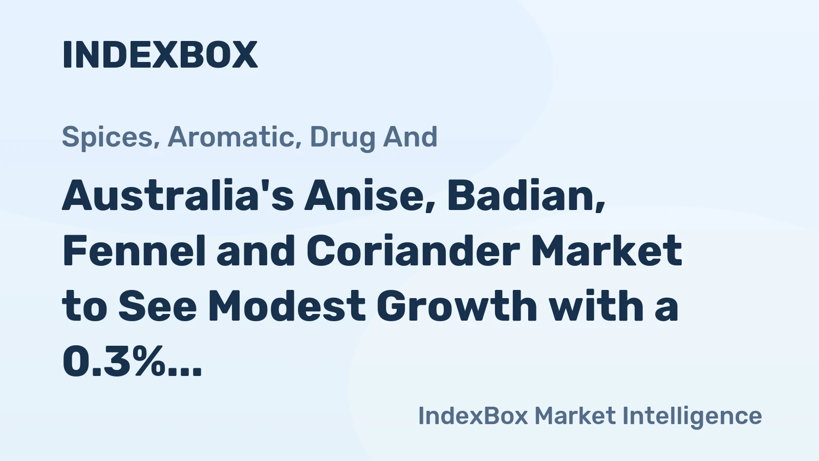 Australia's Anise, Badian, Fennel and Coriander Market to See Modest Growth with a 0.3% CAGR