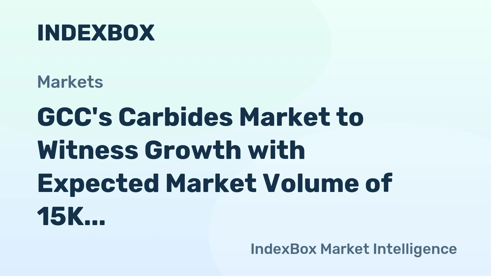 GCC's Carbides Market to Witness Growth with Expected Market Volume of 15K Tons and Market Value of $25M by 2035