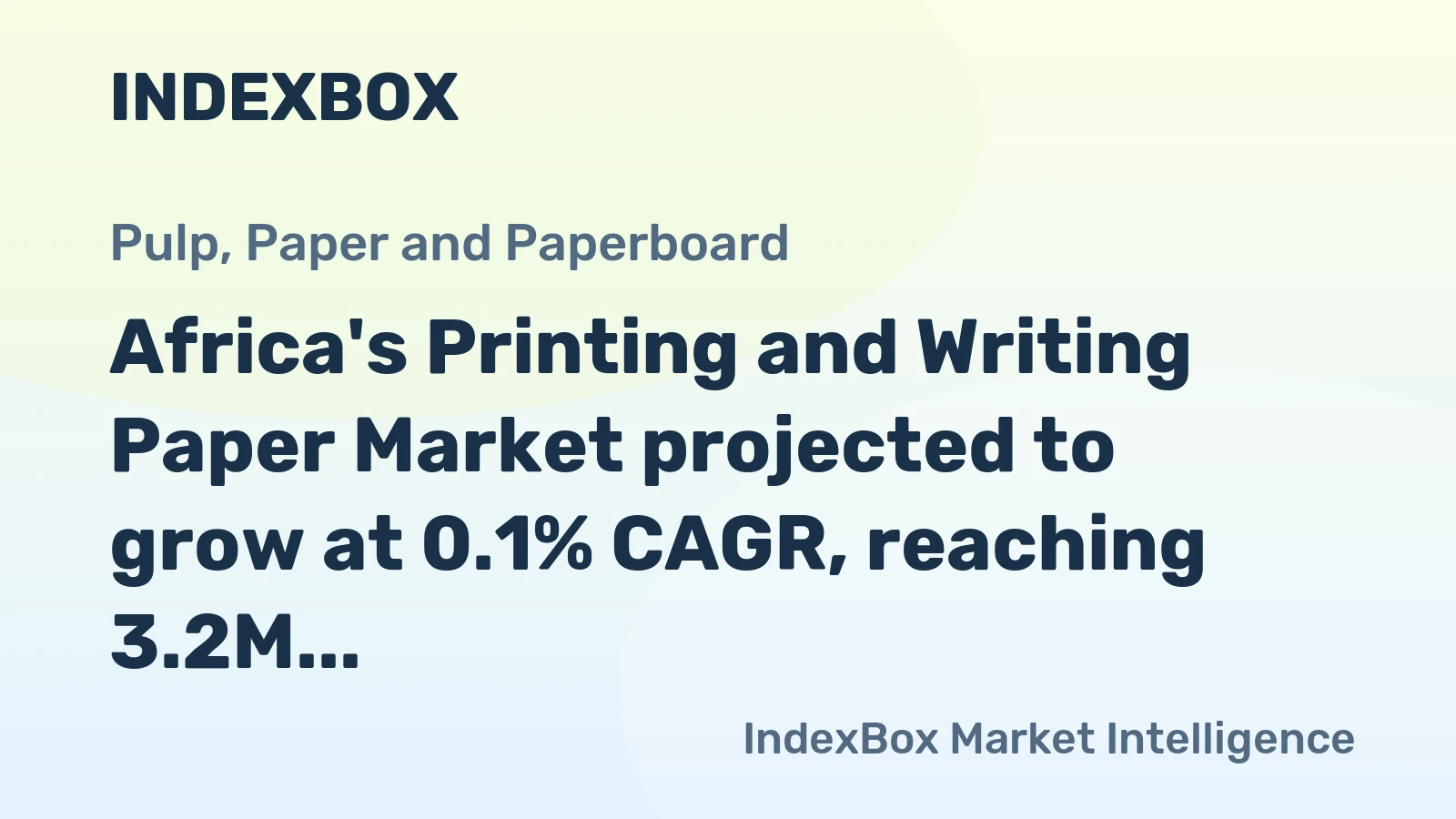 Africa's Printing and Writing Paper Market projected to grow at 0.1% CAGR, reaching 3.2M tons by 2035