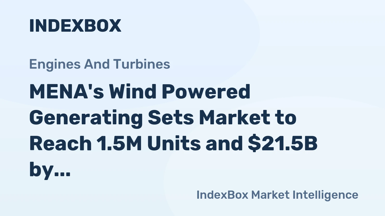 MENA's Wind Powered Generating Sets Market to Reach 1.5M Units and $21.5B by 2035