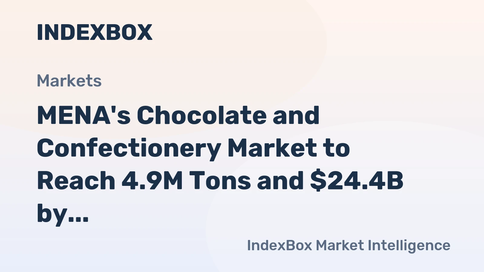 MENA's Chocolate and Confectionery Market to Reach 4.9M Tons and $24.4B by 2035