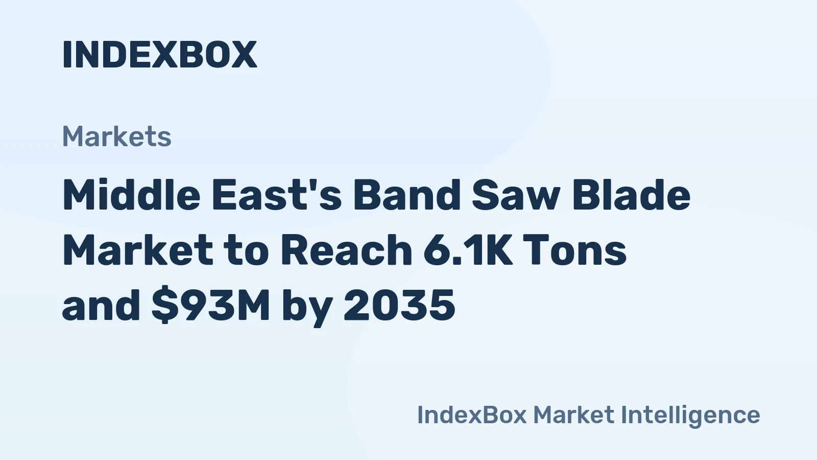 Middle East's Band Saw Blade Market to Reach 6.1K Tons and $93M by 2035