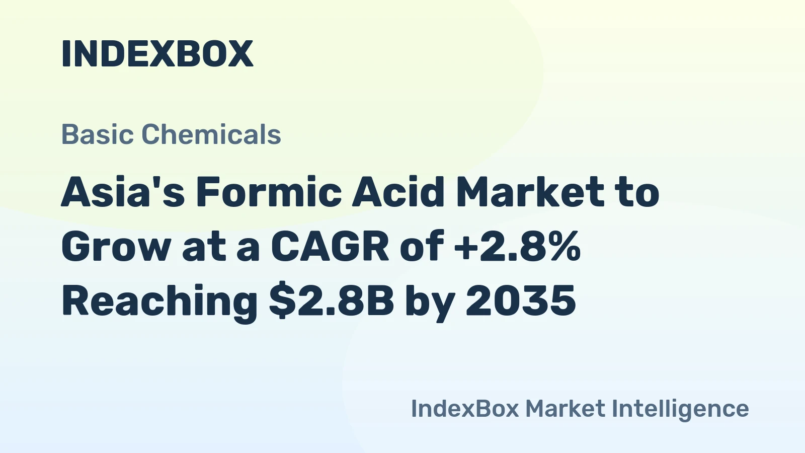 Asia's Formic Acid Market to Grow at a CAGR of +2.8% Reaching $2.8B by 2035
