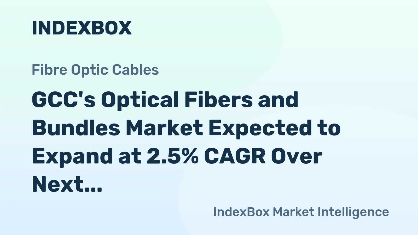 GCC's Optical Fibers and Bundles Market Expected to Expand at 2.5% CAGR Over Next Decade