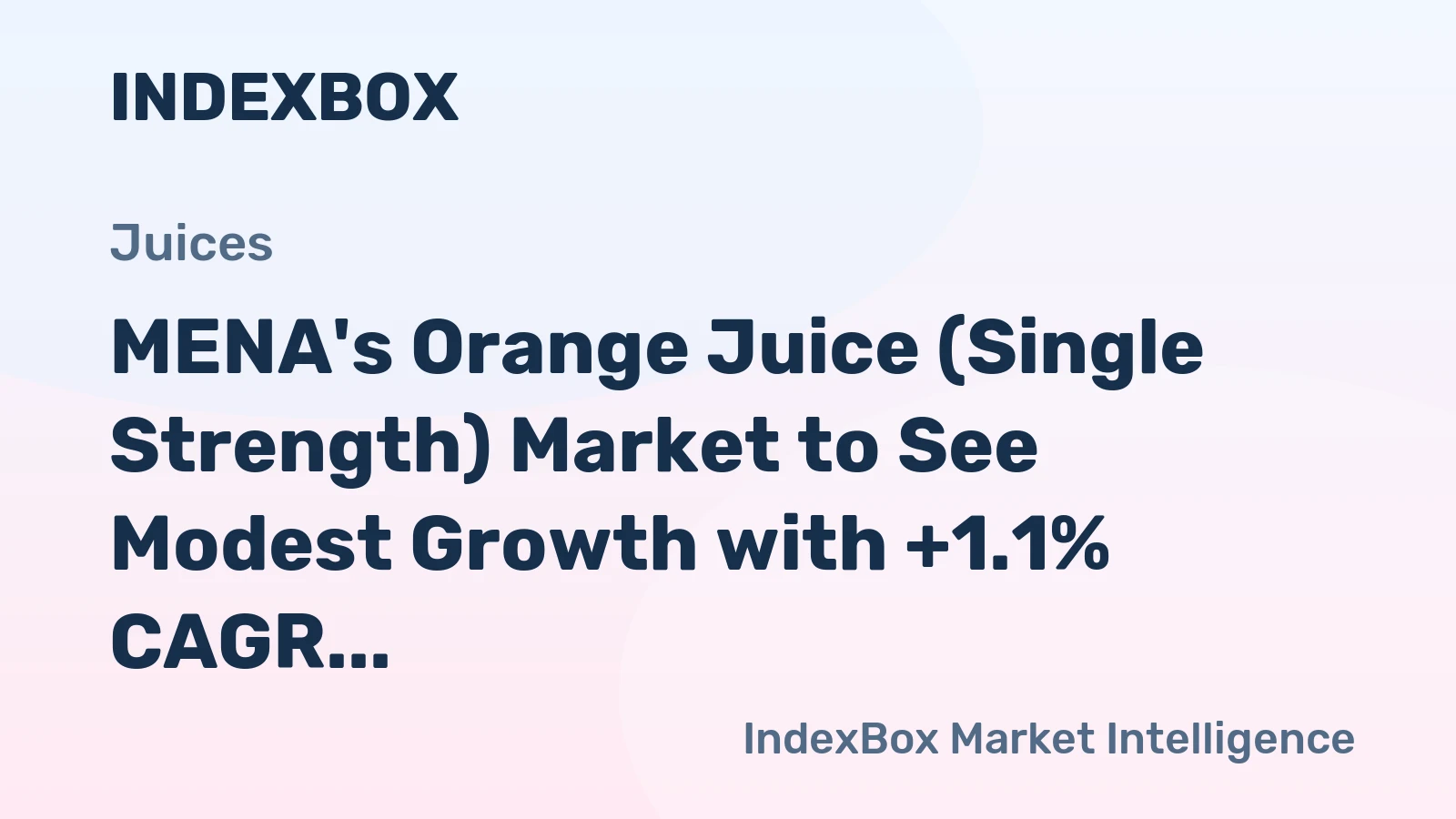 MENA's Orange Juice (Single Strength) Market to See Modest Growth with +1.1% CAGR, Reaching 70K Tons by 2035
