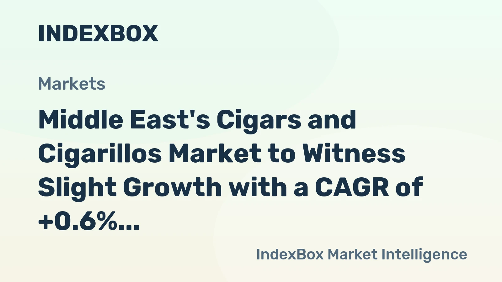 Middle East's Cigars and Cigarillos Market to Witness Slight Growth with a CAGR of +0.6% through 2035, Reaching $1.8B in Value