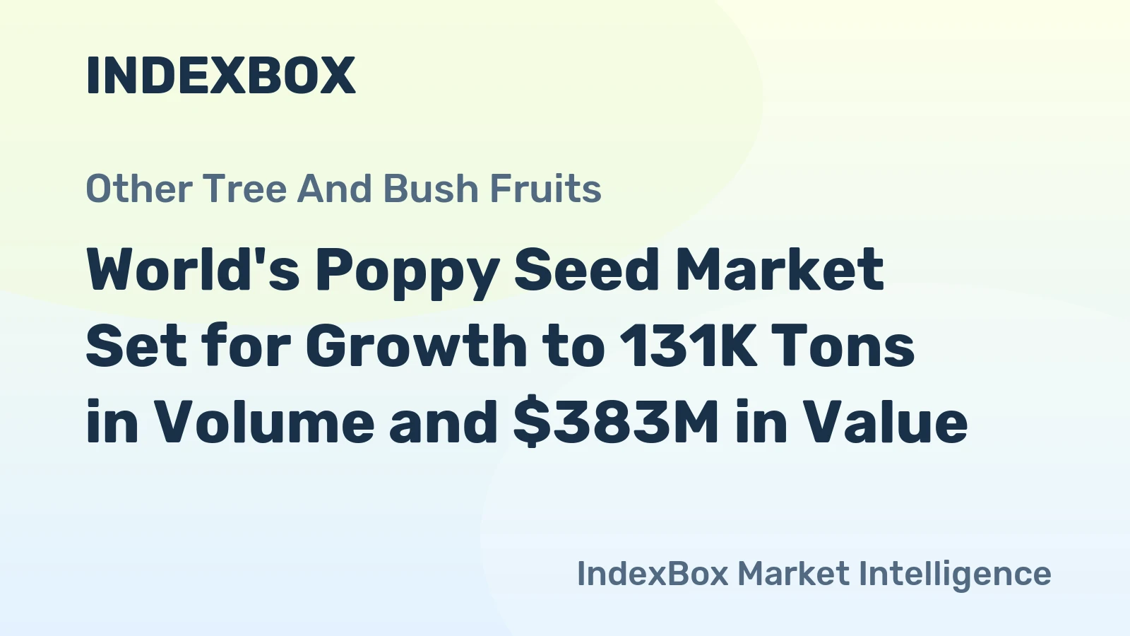World's Poppy Seed Market Set for Growth to 131K Tons in Volume and $383M in Value